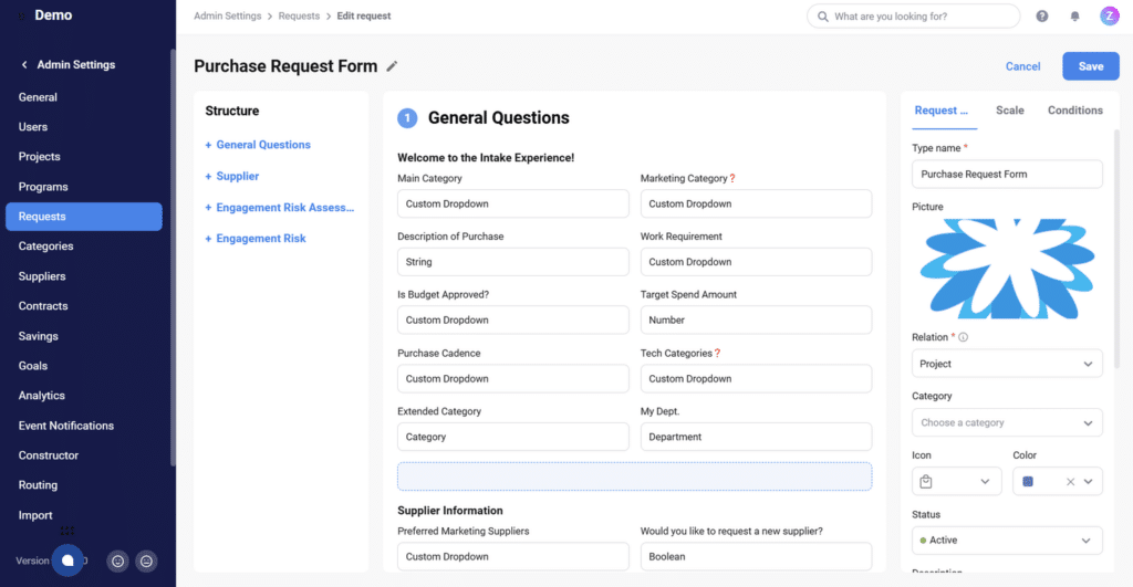 Request Intake and Orchestration for Coupa - Focal Point
